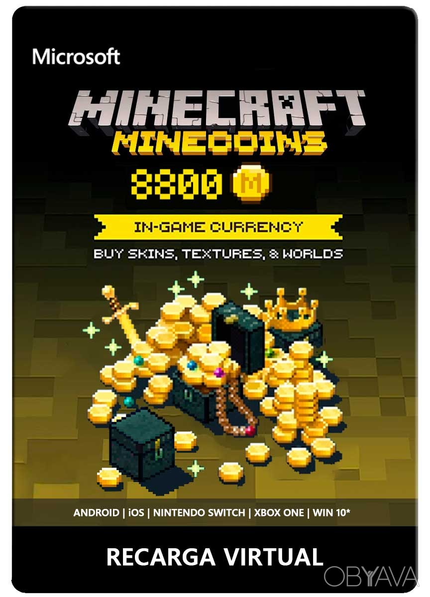 ᐈ Minecraft Java Bedrock Edition 8800 Minecoins для ПК Ключ активації